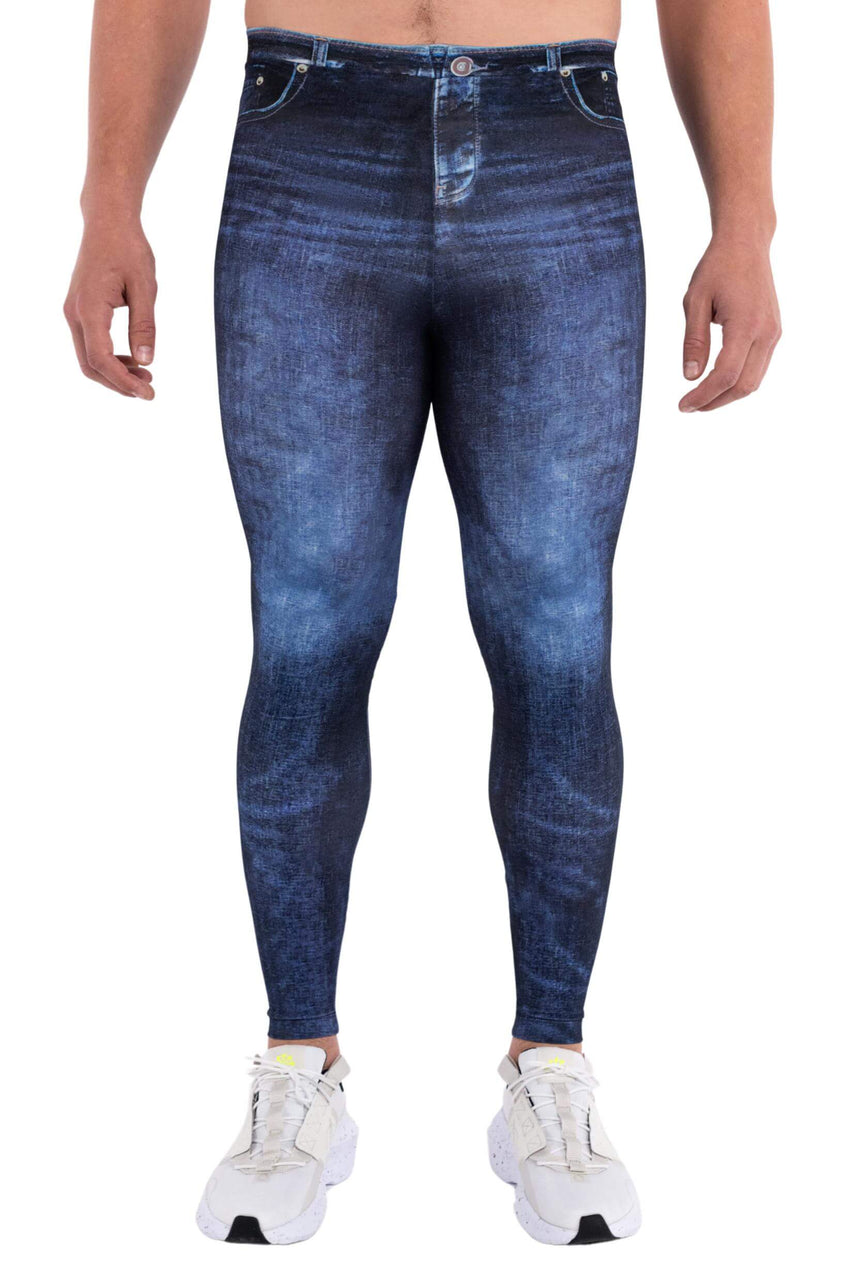 Navy Jean Noah Men's Jean Print Leggings | Blue Jeggings
