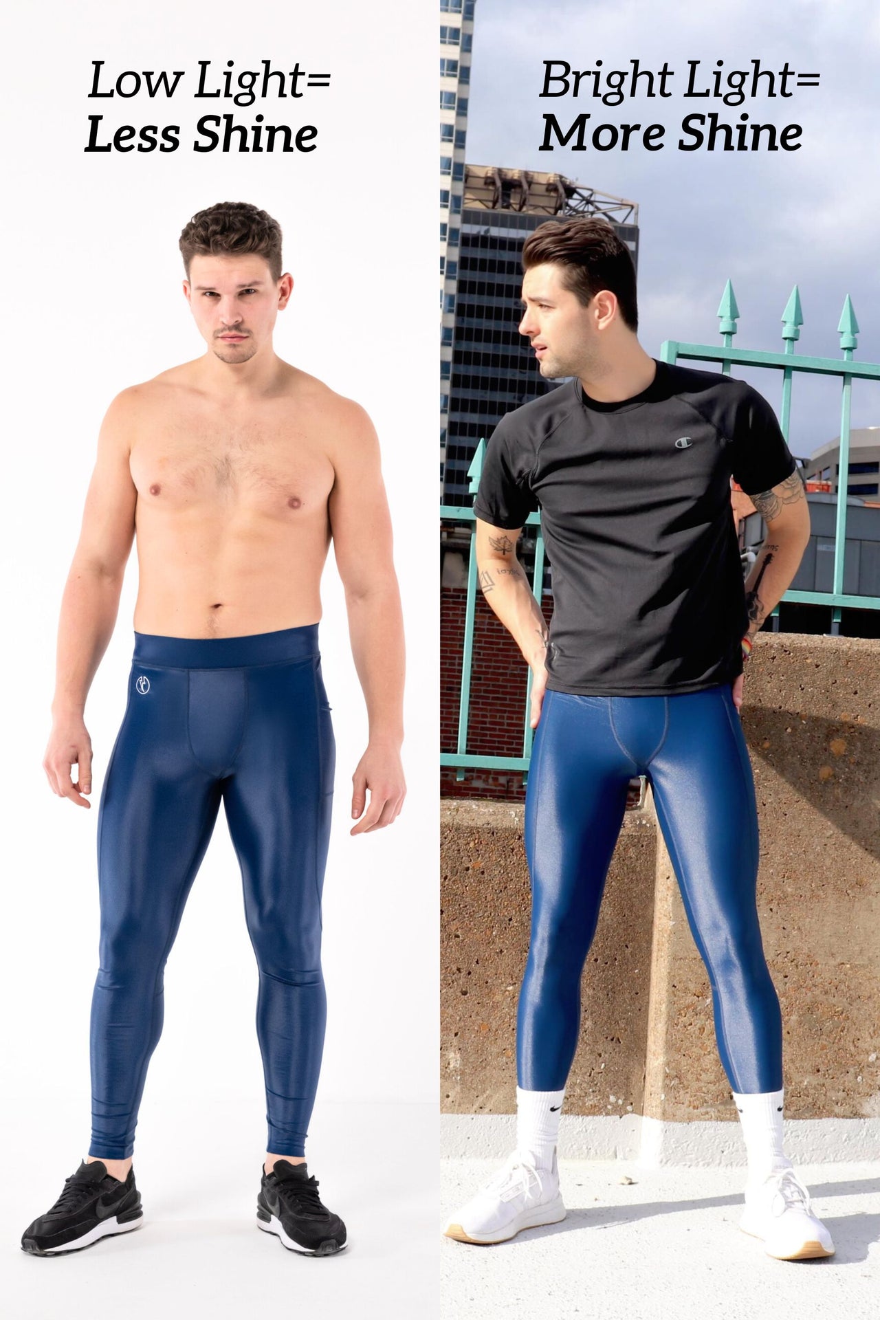 Delta Men's Performance Leggings | Blue Shine | Kapow Meggings