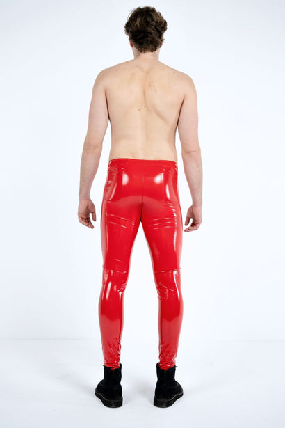 Red Ned Men's Vinyl Leggings | High Gloss | Kapow Meggings