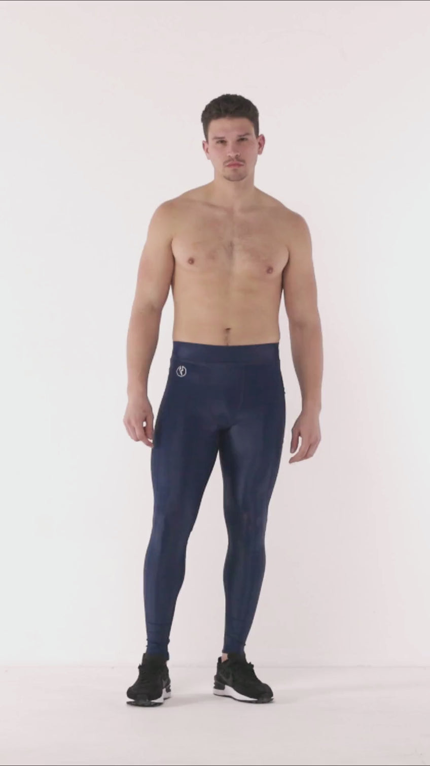 Delta Men's Performance Leggings | Blue Shine | Kapow Meggings