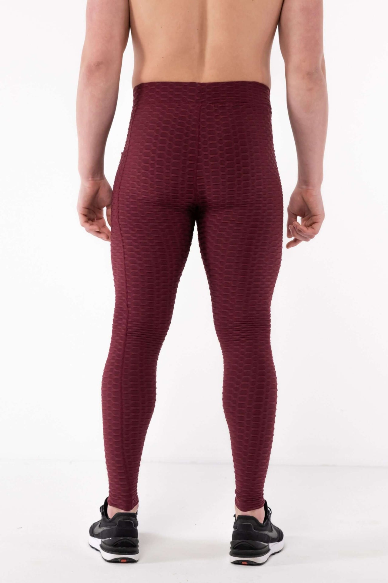 Crimson Hex l Honeycomb Texture Men’s Leggings | Kapow Meggings