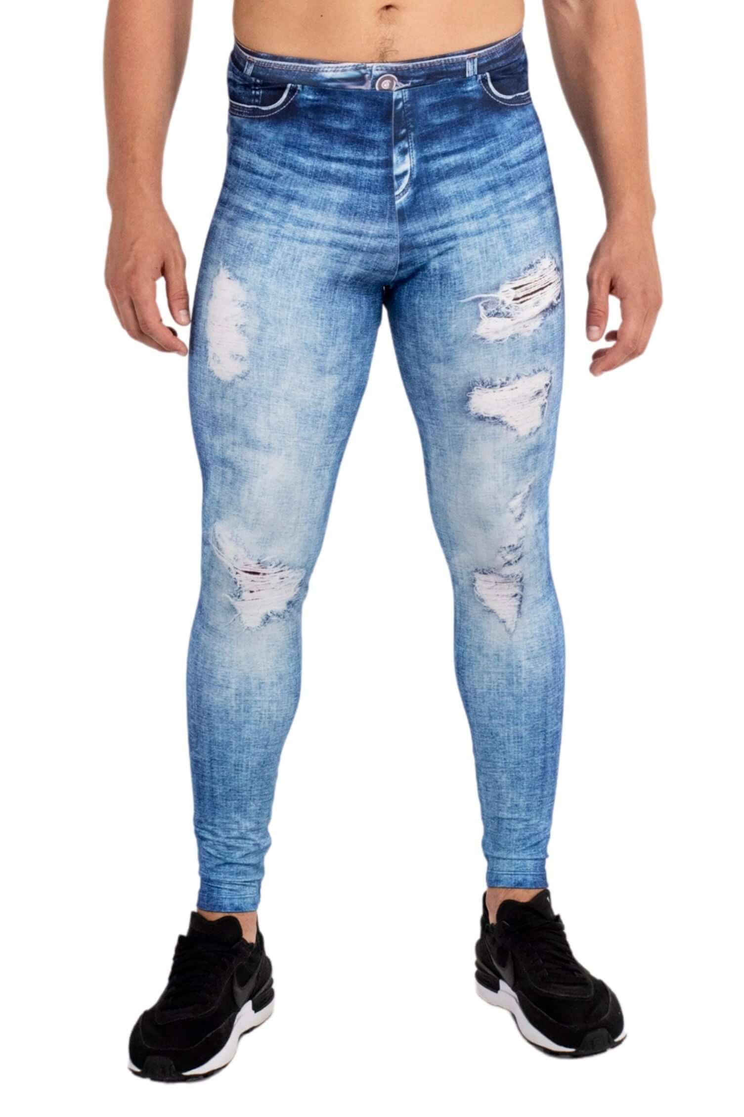 Men’s Jeggings | Denim Print Leggings For Guys