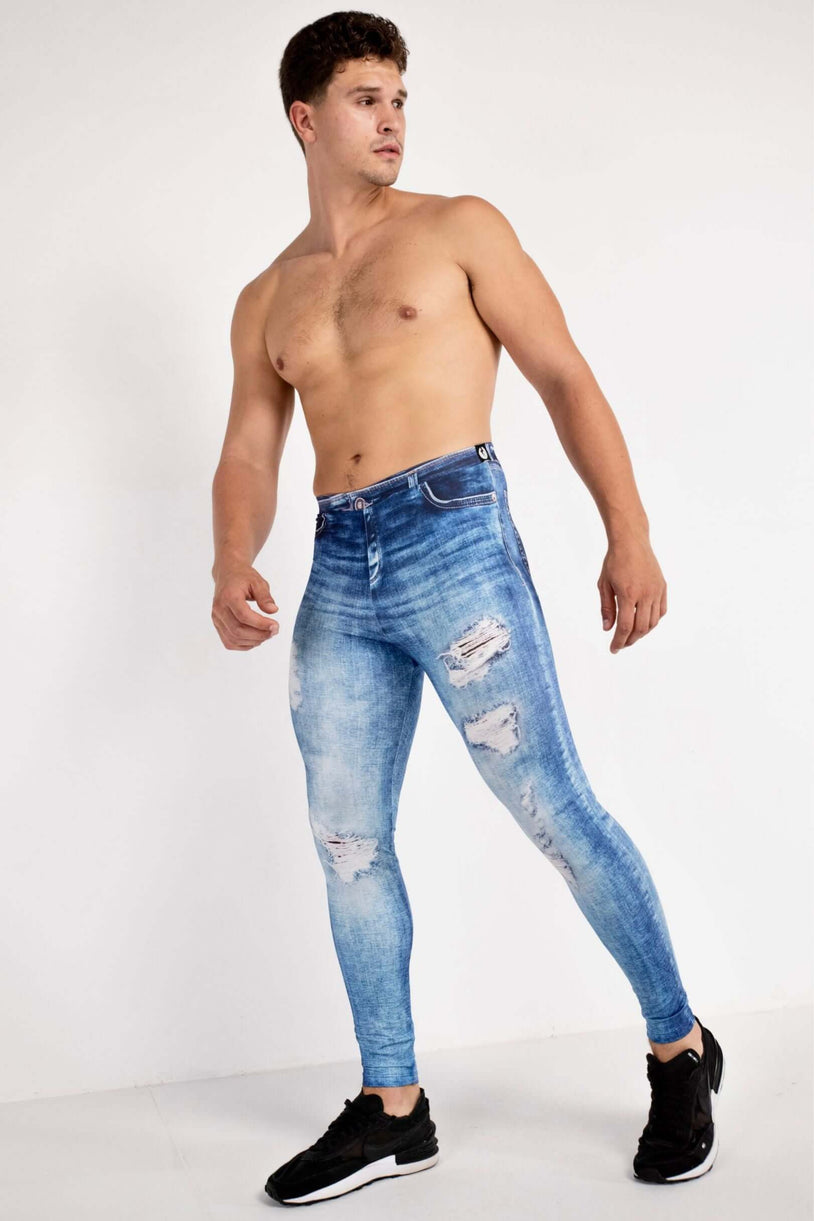 Men’s Jeggings | Denim Print Leggings For Guys