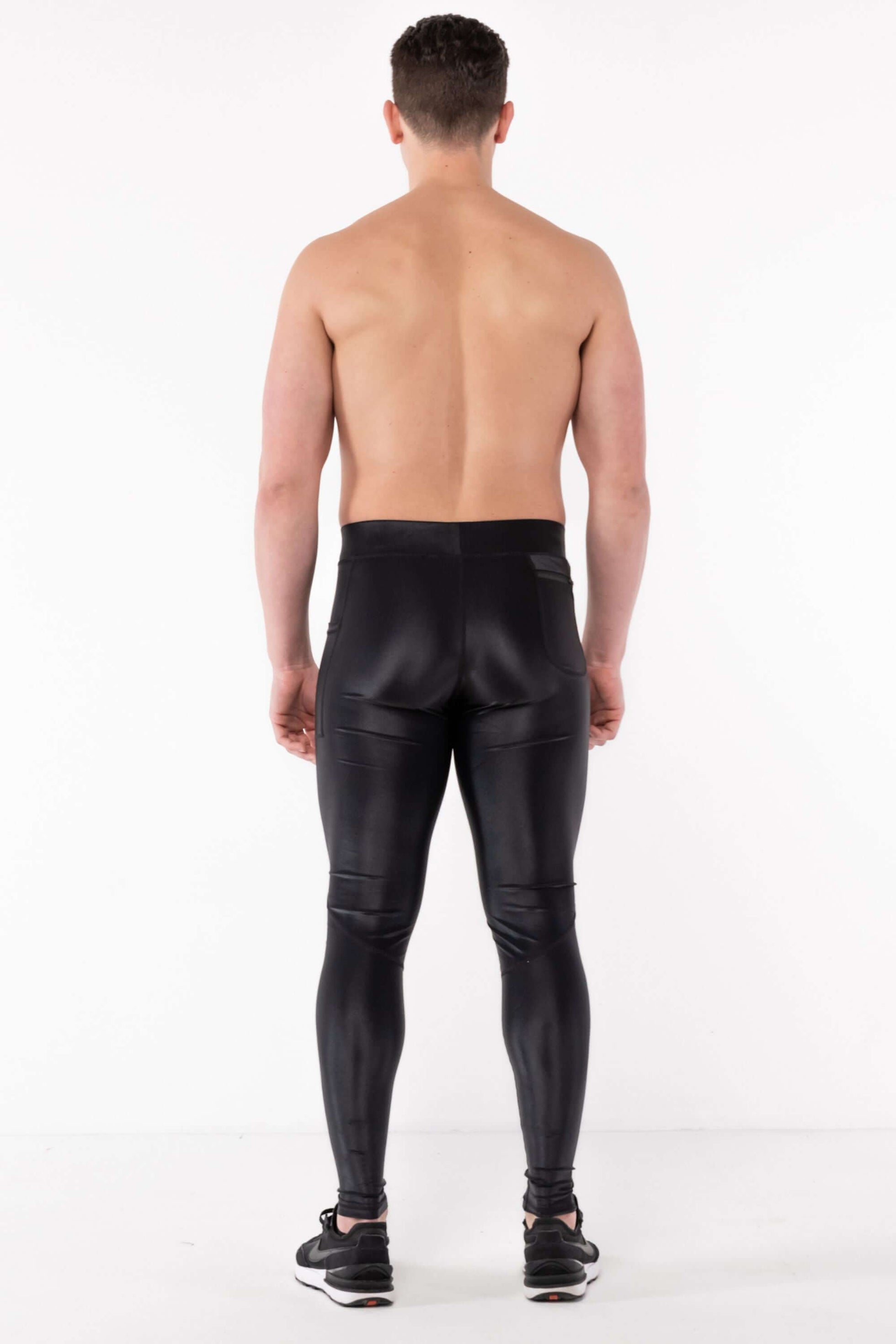 Omega Men's Performance Leggings | Black Shine | Kapow Meggings
