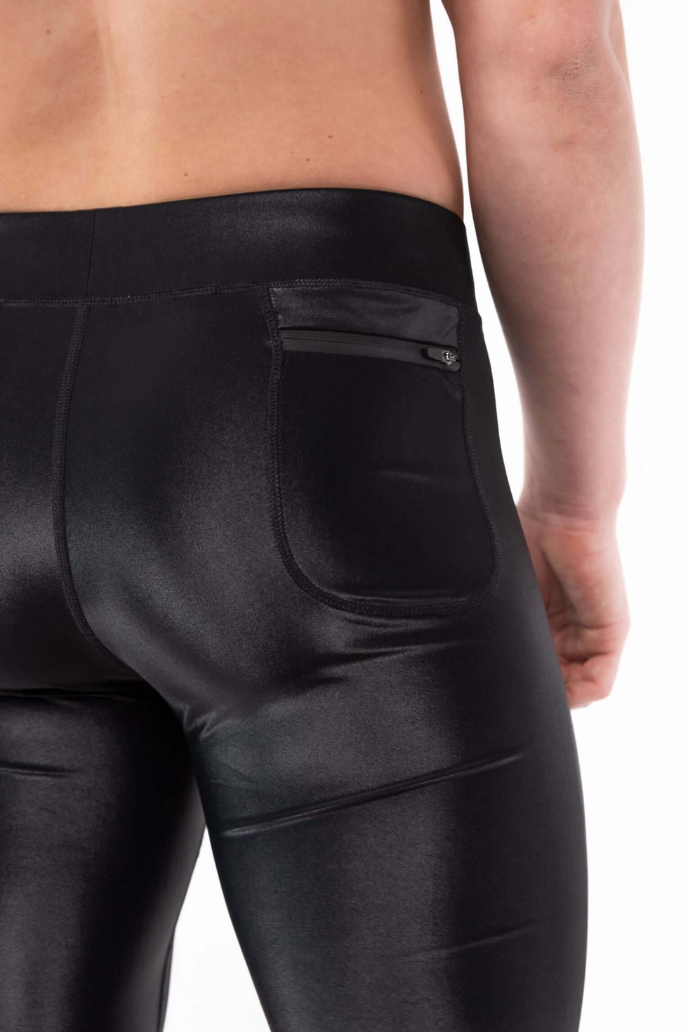 Omega Men's Performance Leggings | Black Shine | Kapow Meggings